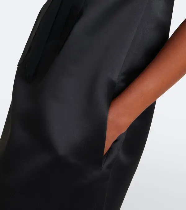 Simone Rocha Floral-appliqué Satin Midi Dress