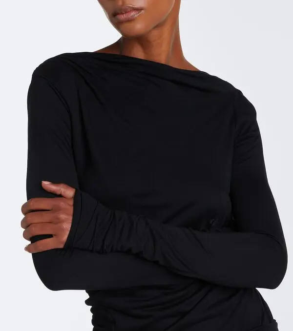 Rick Owens Shailee Draped Open-back Jersey Gown