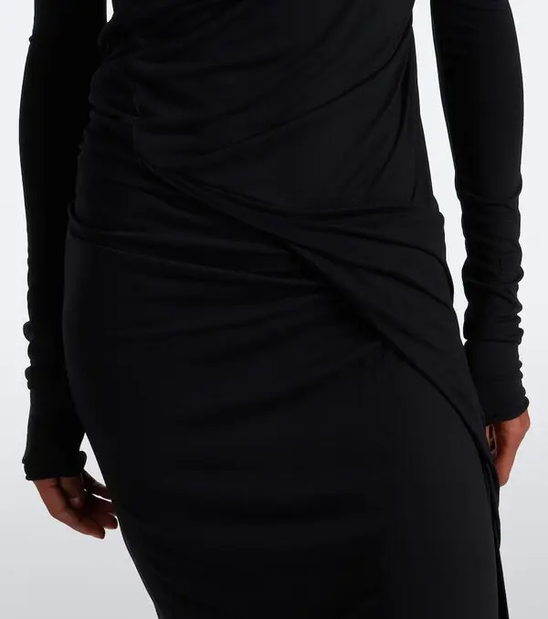 Rick Owens Shailee Draped Open-back Jersey Gown