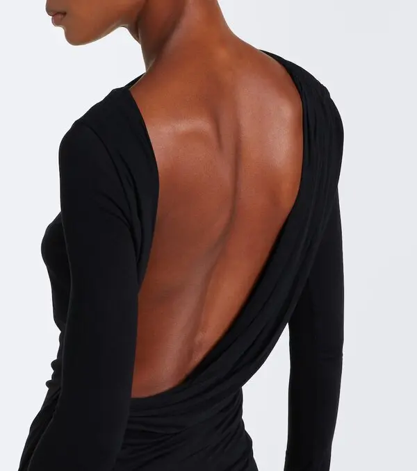 Rick Owens Shailee Draped Open-back Jersey Gown
