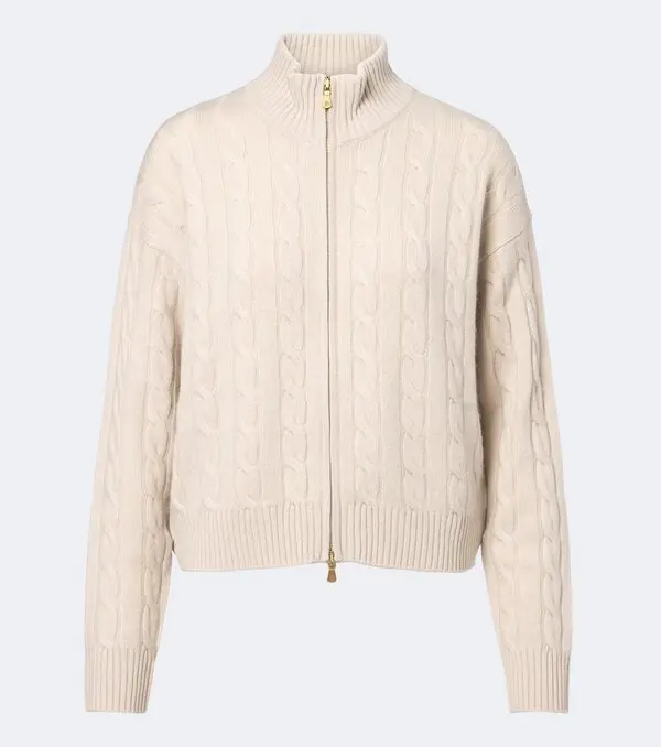Eleventy Cable-knit Cashmere Zip-up Sweater