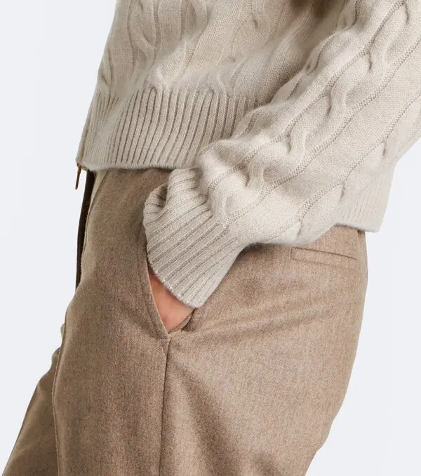 Eleventy Cable-knit Cashmere Zip-up Sweater
