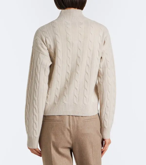 Eleventy Cable-knit Cashmere Zip-up Sweater