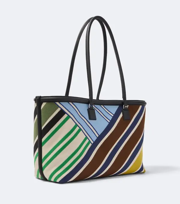 Loewe Verano Large Striped Canvas Tote Bag