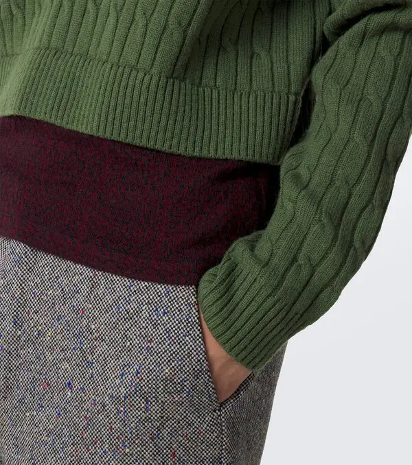 Dries Van Noten Layered Wool And Cotton Polo Sweater