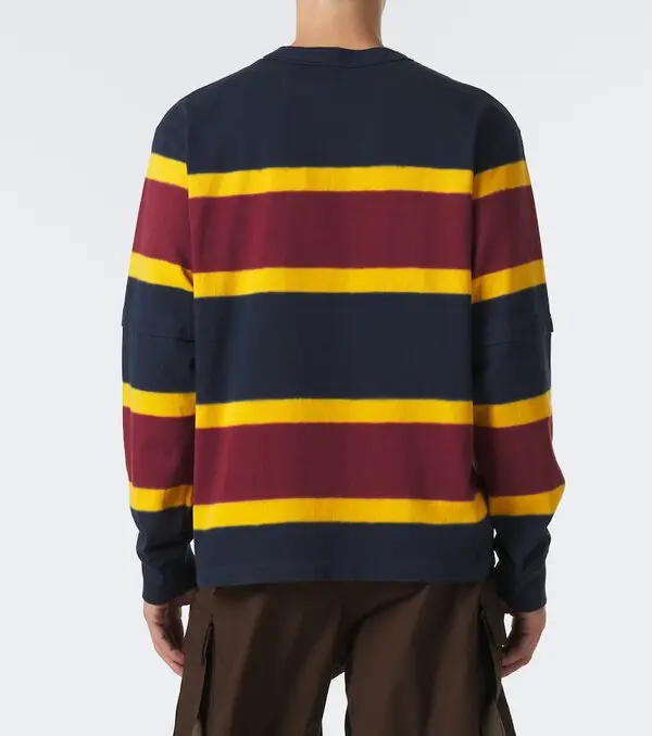 Sacai Striped Cotton Jersey Sweatshirt