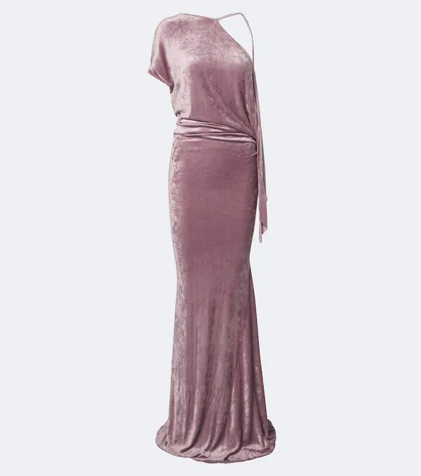 Rick Owens Draped Velvet Gown