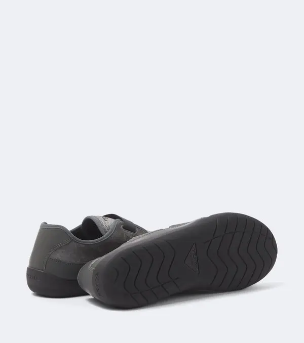 Prada Speedrock Suede-trimmed Sneakers - Grey