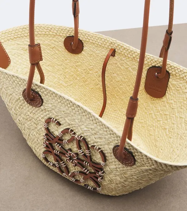Loewe Anagram Small Leather-trimmed Basket Bag