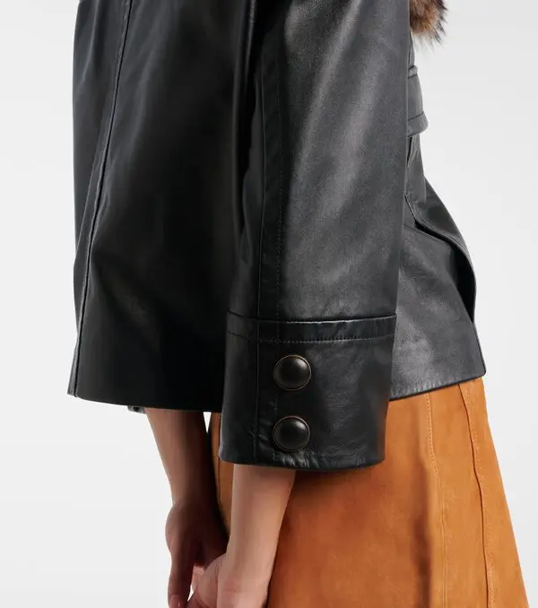 Chloé Shearling-trimmed Leather Jacket