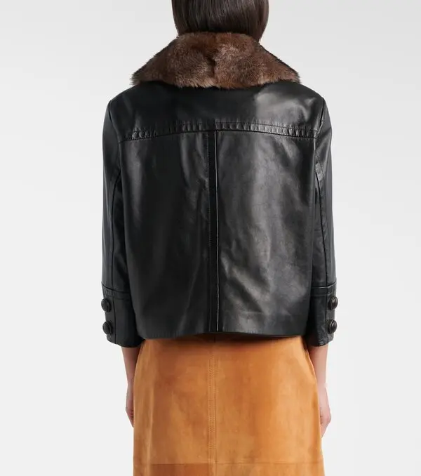 Chloé Shearling-trimmed Leather Jacket