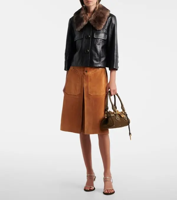 Chloé Shearling-trimmed Leather Jacket