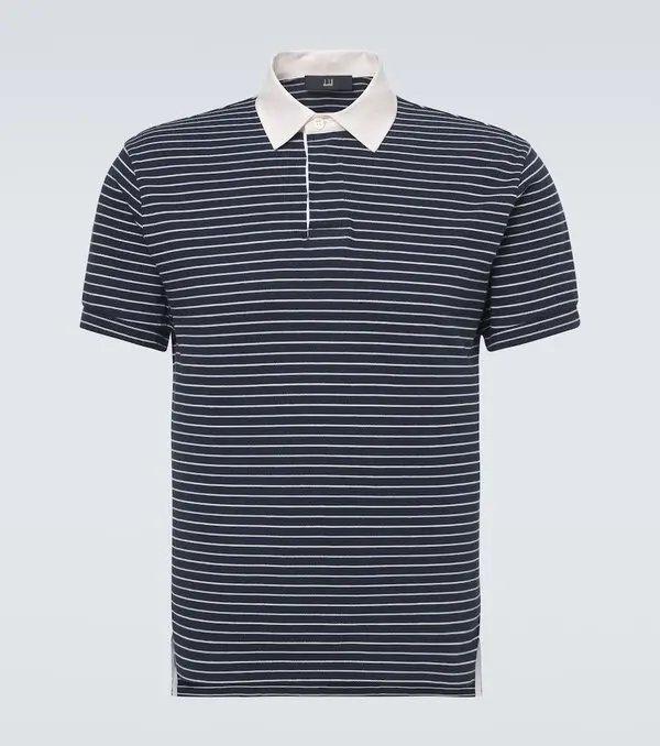 Dunhill Striped Cotton Piqué Polo Shirt