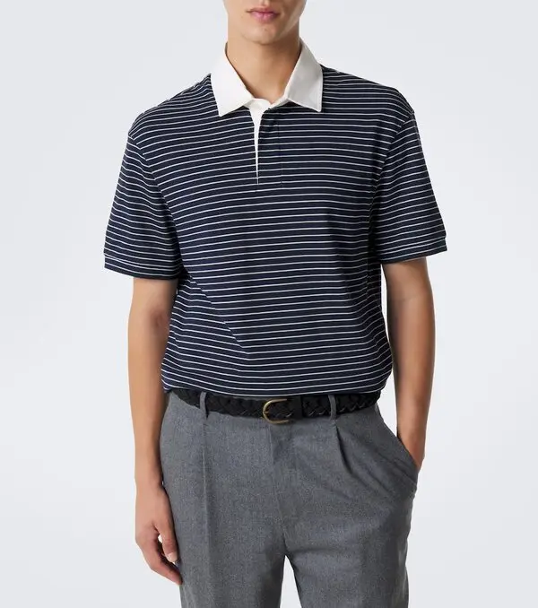 Dunhill Striped Cotton Piqué Polo Shirt