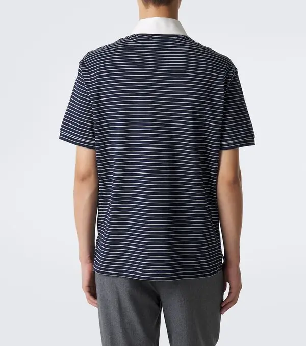 Dunhill Striped Cotton Piqué Polo Shirt