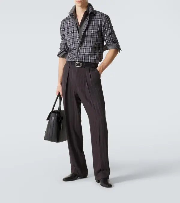 TOM FORD Checked Cotton Twill Western Shirt