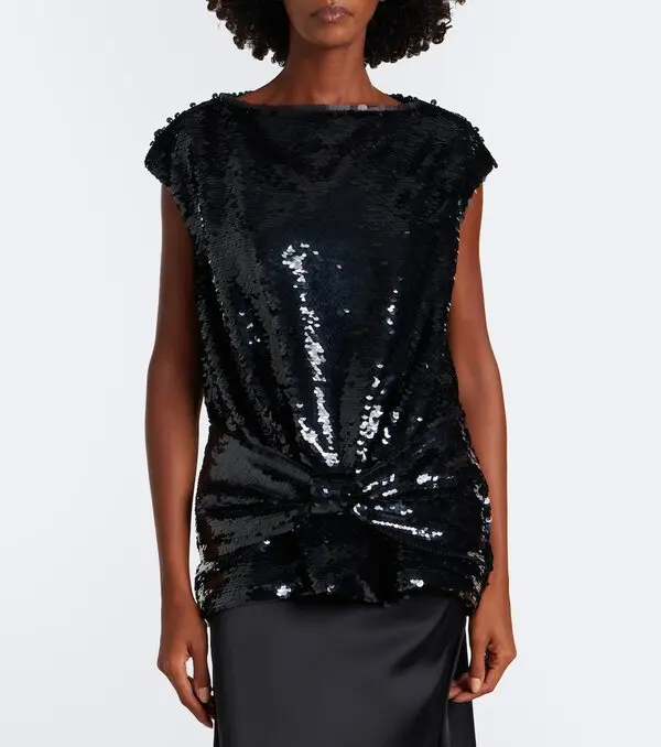 Simone Rocha Bow-detail Sequined Peplum Top