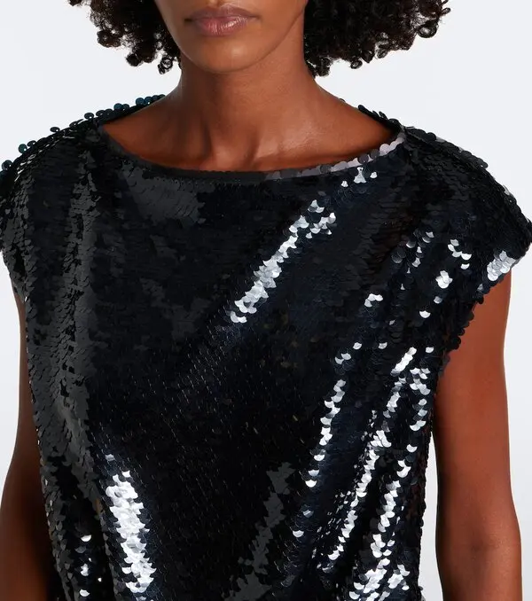 Simone Rocha Bow-detail Sequined Peplum Top