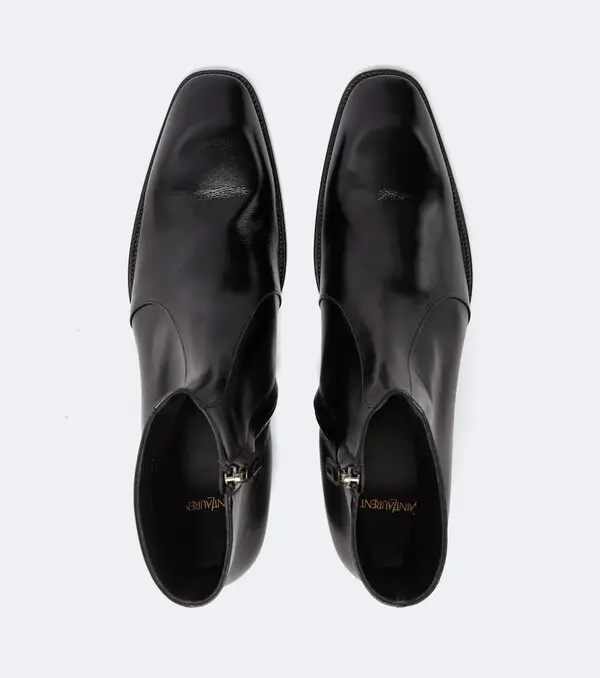 Saint Laurent Aurelien Leather Ankle Boots
