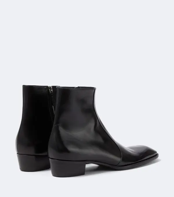 Saint Laurent Aurelien Leather Ankle Boots