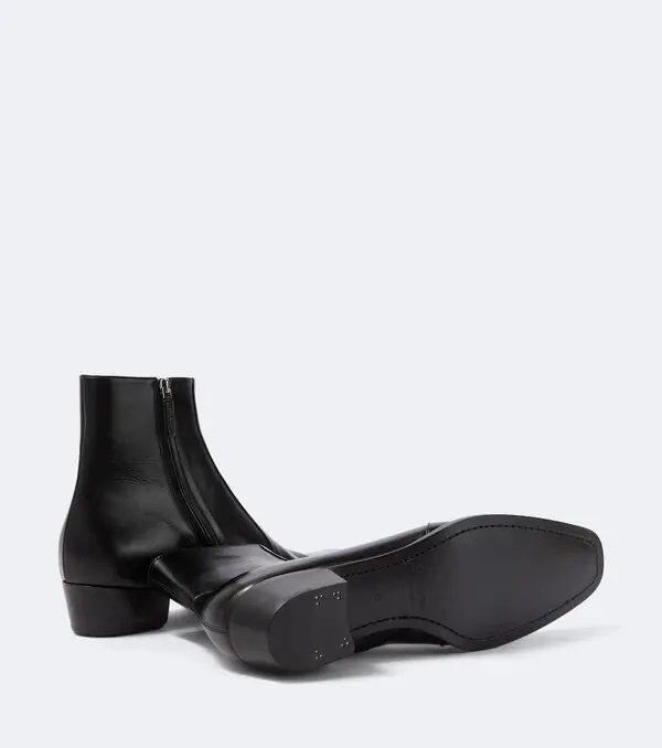 Saint Laurent Aurelien Leather Ankle Boots