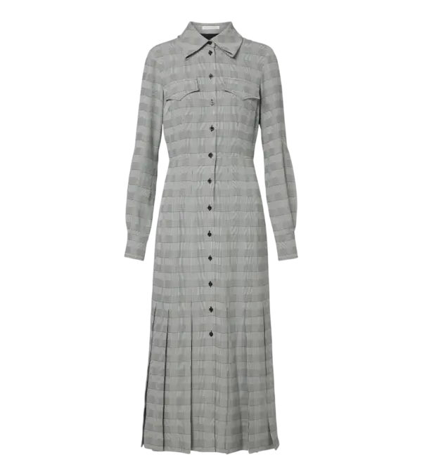 EMILIA WICKSTEAD Caliste Checked Shirtdress - Grey