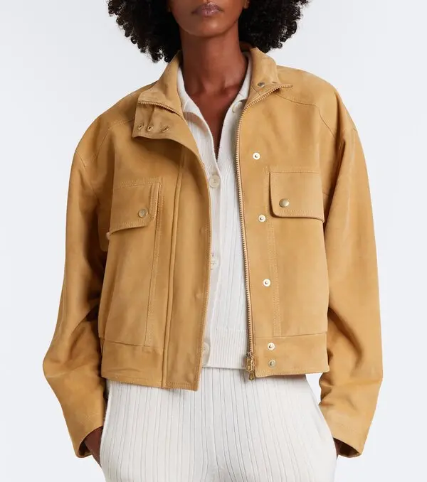 Eleventy Suede Bomber Jacket