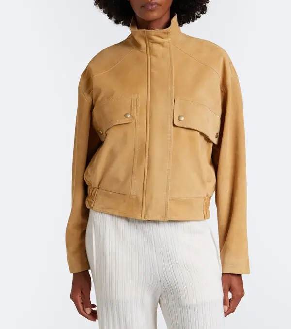 Eleventy Suede Bomber Jacket