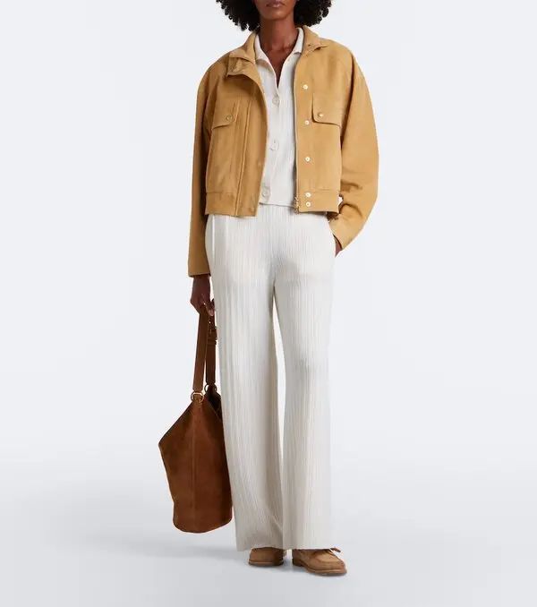 Eleventy Suede Bomber Jacket