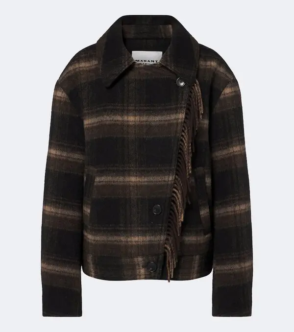 MARANT ETOILE Galeane Plaid Wool-blend Jacket