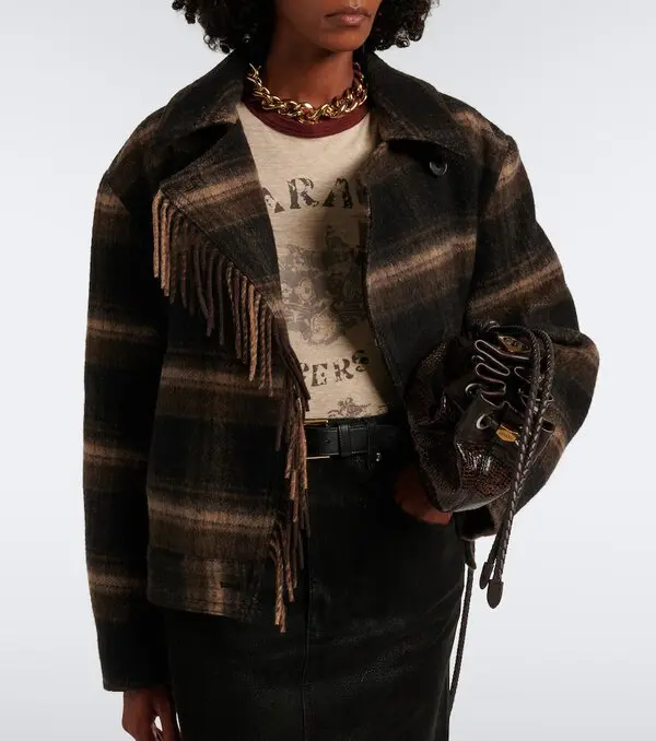 MARANT ETOILE Galeane Plaid Wool-blend Jacket