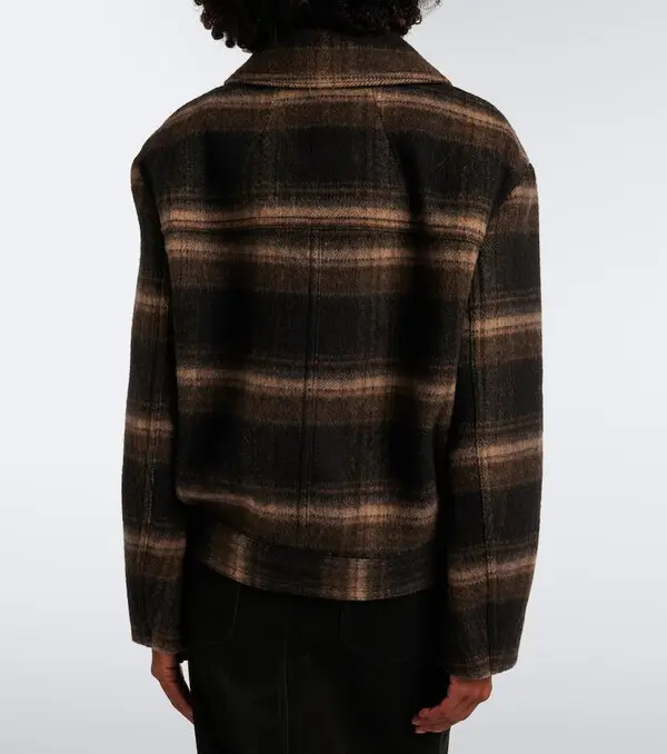 MARANT ETOILE Galeane Plaid Wool-blend Jacket