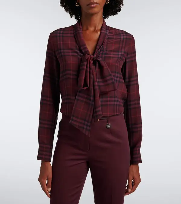 Burberry Check Silk Blouse