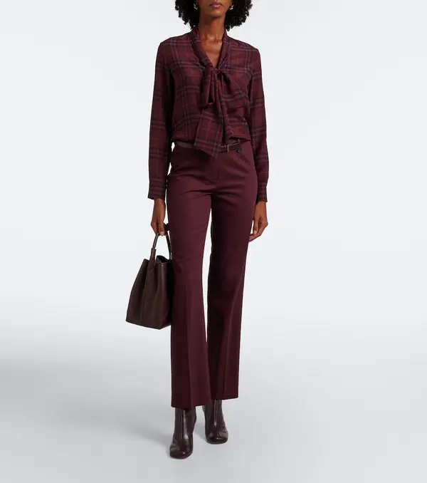 Burberry Check Silk Blouse