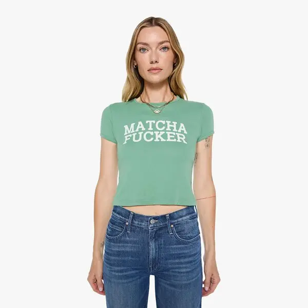 MOTHER The Itty Bitty Ringer Graphic T-shirt - Green