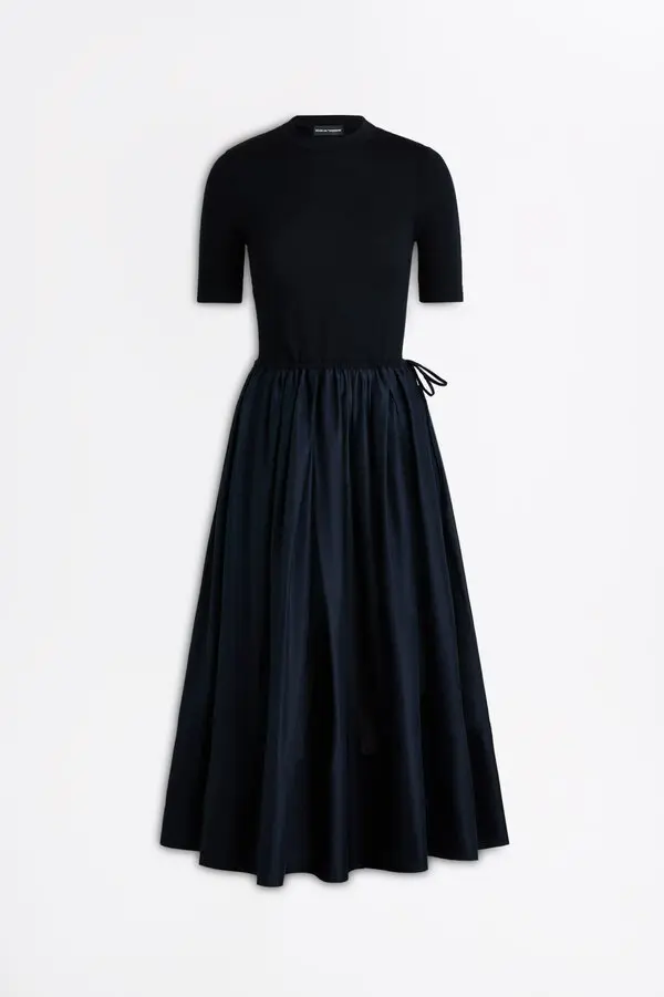 Scanlan Theodore Polished Voile Sweater Dress