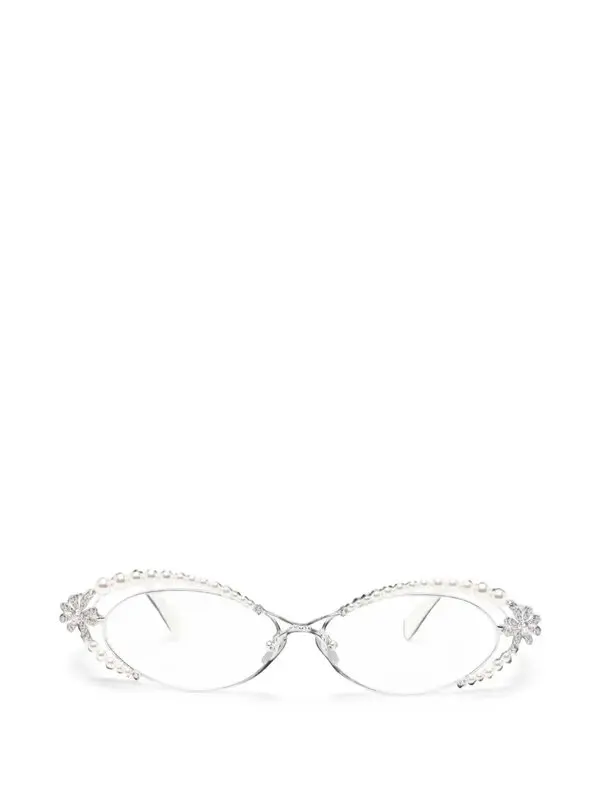 YVMIN Daisy Pearl Crystal Glasses - Metallic