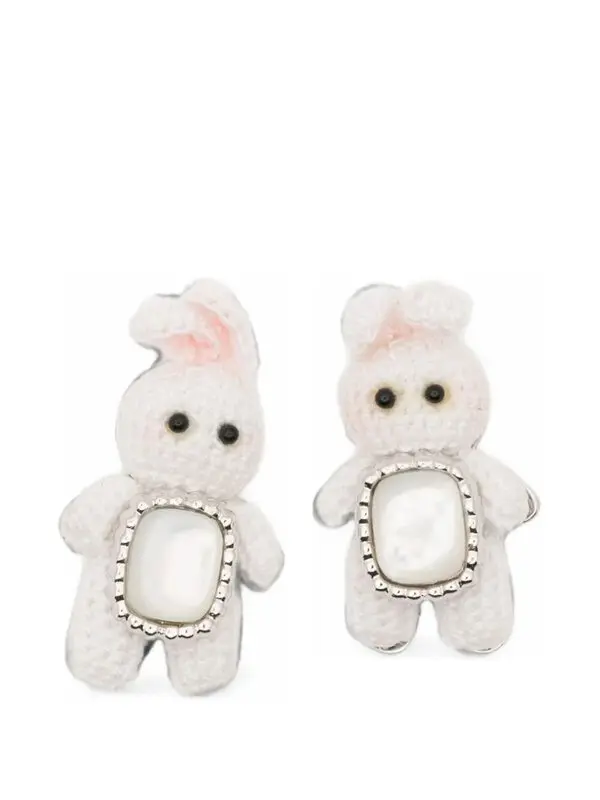 YVMIN Earring "woven Mini Rabbit Mother Of Pearl