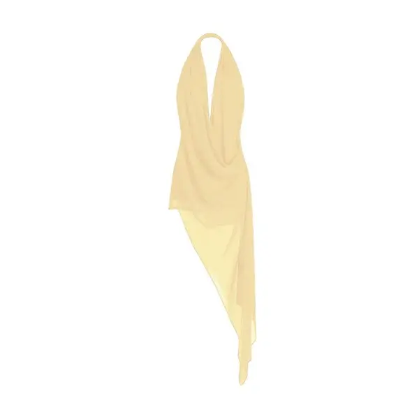AVENUE 8 Chiffon Mini Draped Dress Buttermilk