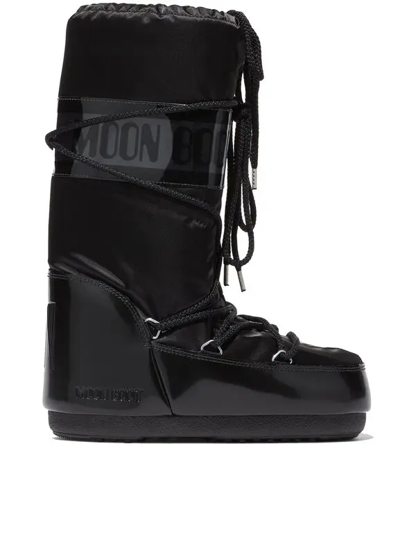 Moon Boot Icon Glance Satin Boots - Black