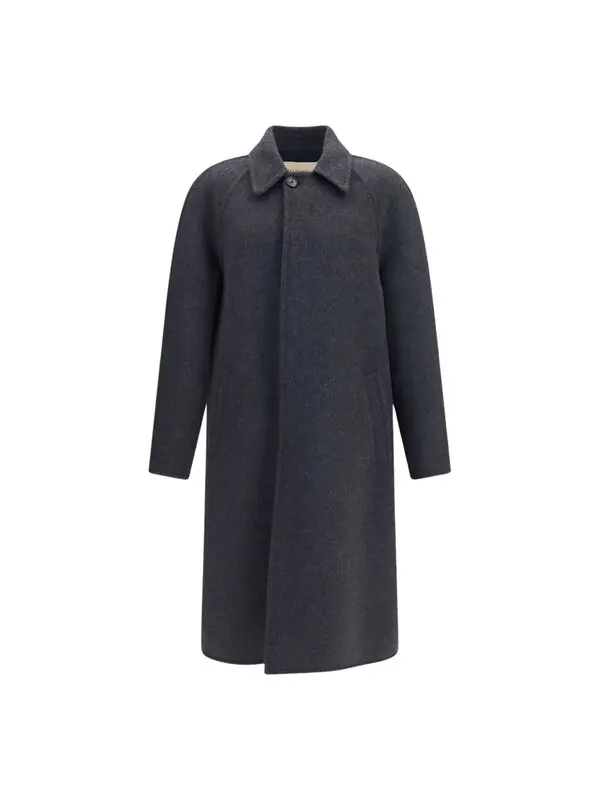 Valentino Garavani Wool Long Coat With Button Detail