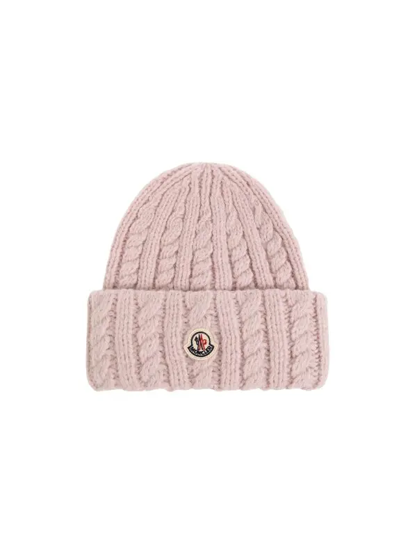 Moncler Knit Beanie With Logo Patch