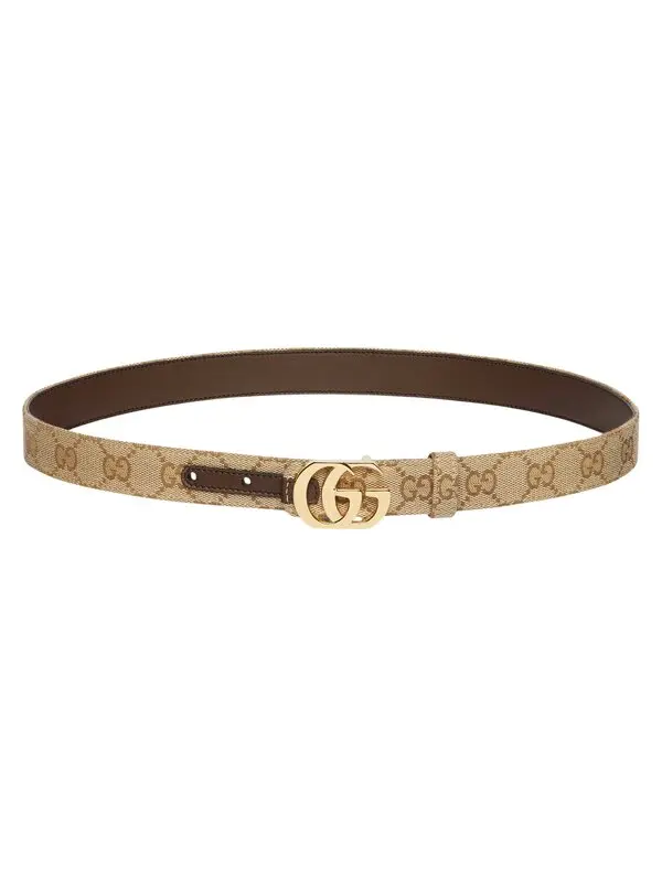 Gucci Reversible Cut Gg Marmont Belt - Brown