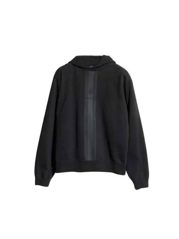 Gucci Hooded Sweatshirt In Cotton With Tonal Web Ribbon