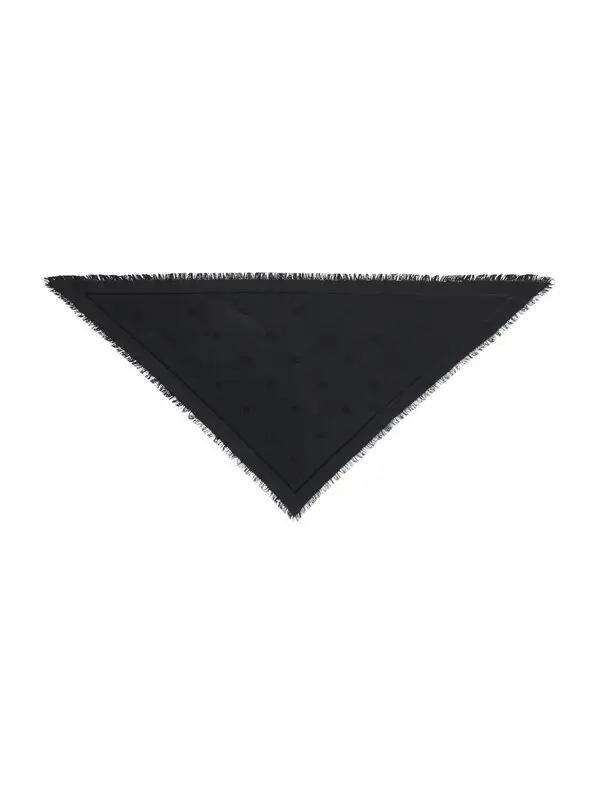 Gucci Double G Wool And Silk Shawl - Black