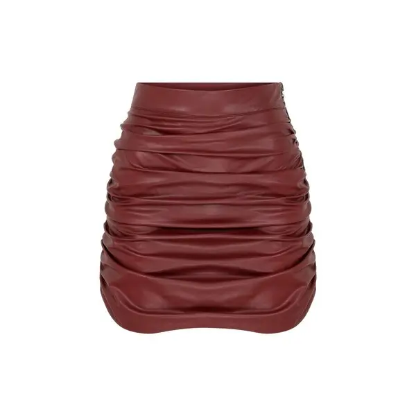 NAZLI CEREN Chels Vegan Leather Mini Skirt