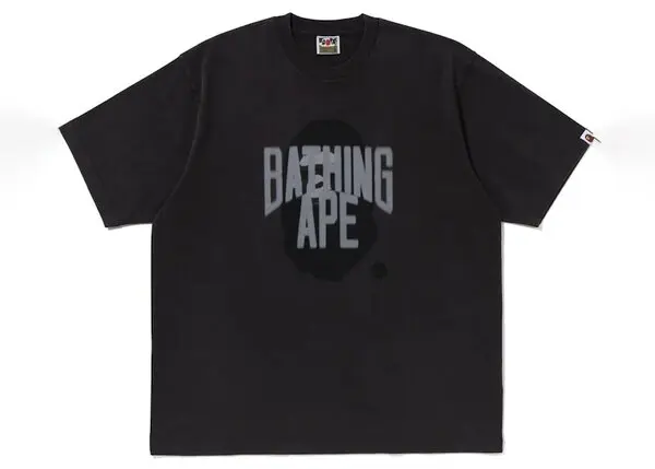 A BATHING APE Blur Graphic Garment Dyed Tee Shirt