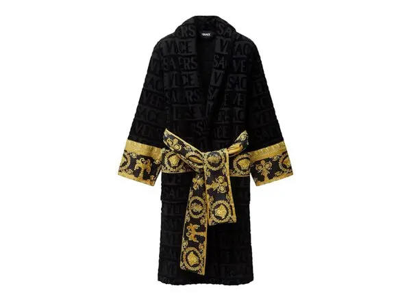 Versace I Heart Baroque Bathrobe - Black