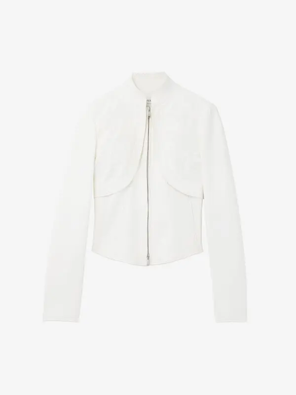 Alexander McQueen Floral Embroidery Leather Jacket