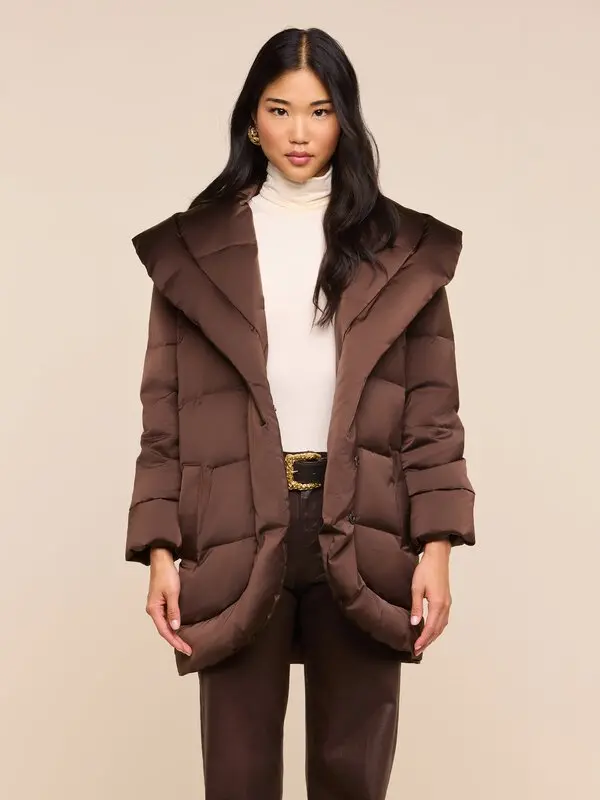 L'Agence Glacier Shawl Puffer Jacket